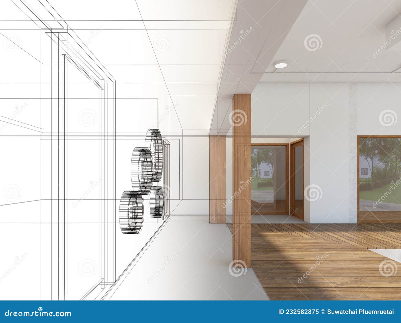 3d rendering of corridor stock illustration. Illustration of ...