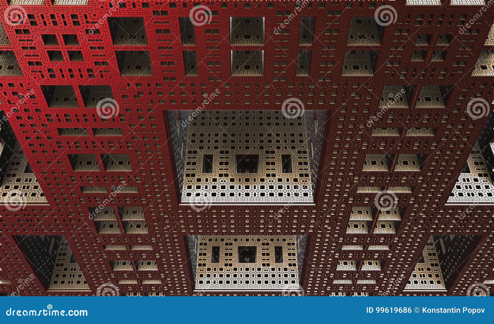 3D Rendering. the Building is of Flat, Rectangular Structures. Stock ...