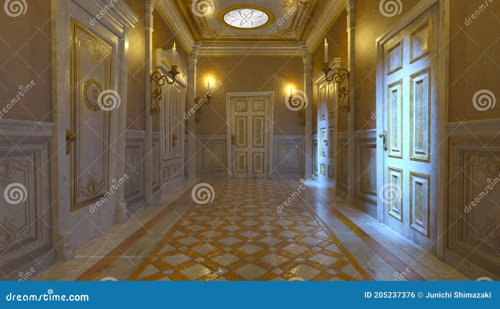3D Rendering of Building Hallway Stock Illustration - Illustration of ...