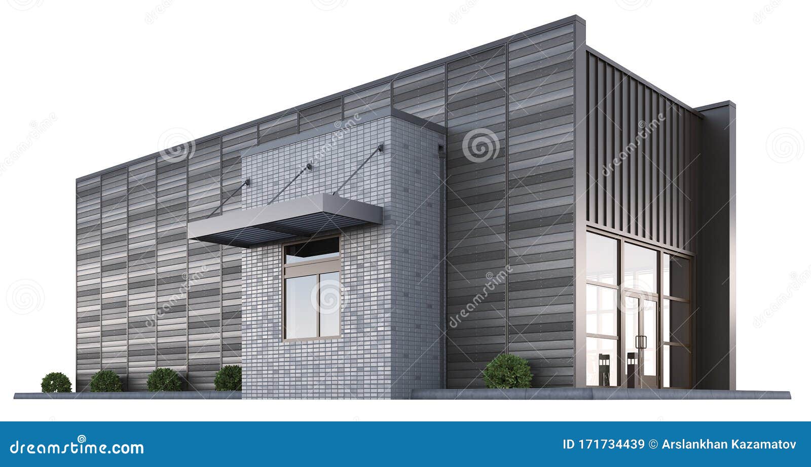 3d Rendering of a Building on White Background Stock Illustration ...