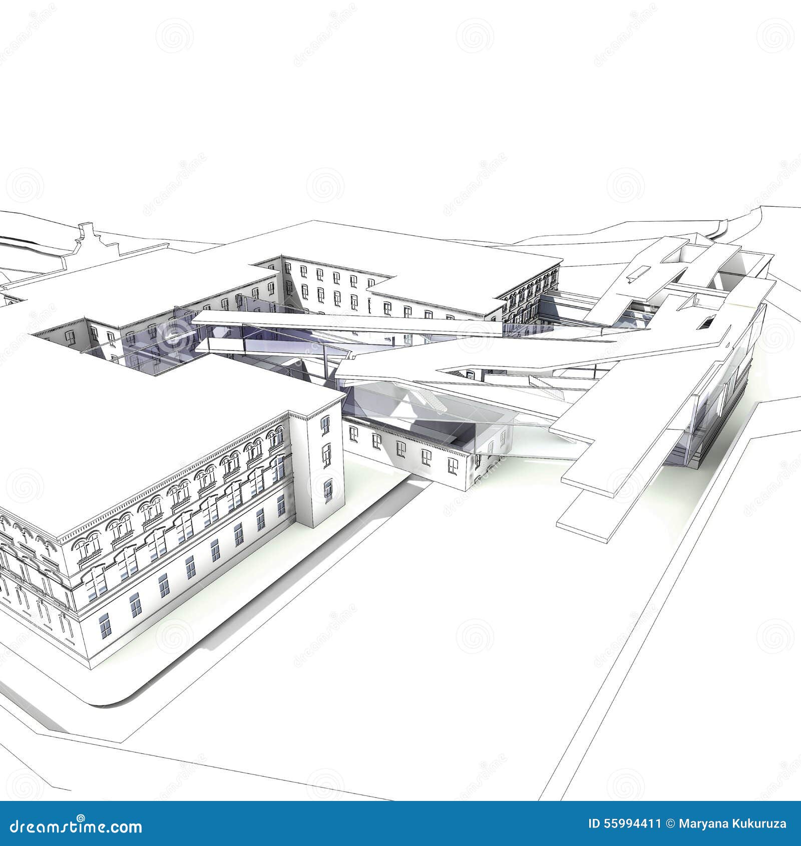 3D rendering of building stock image. Illustration of historical - 55994411