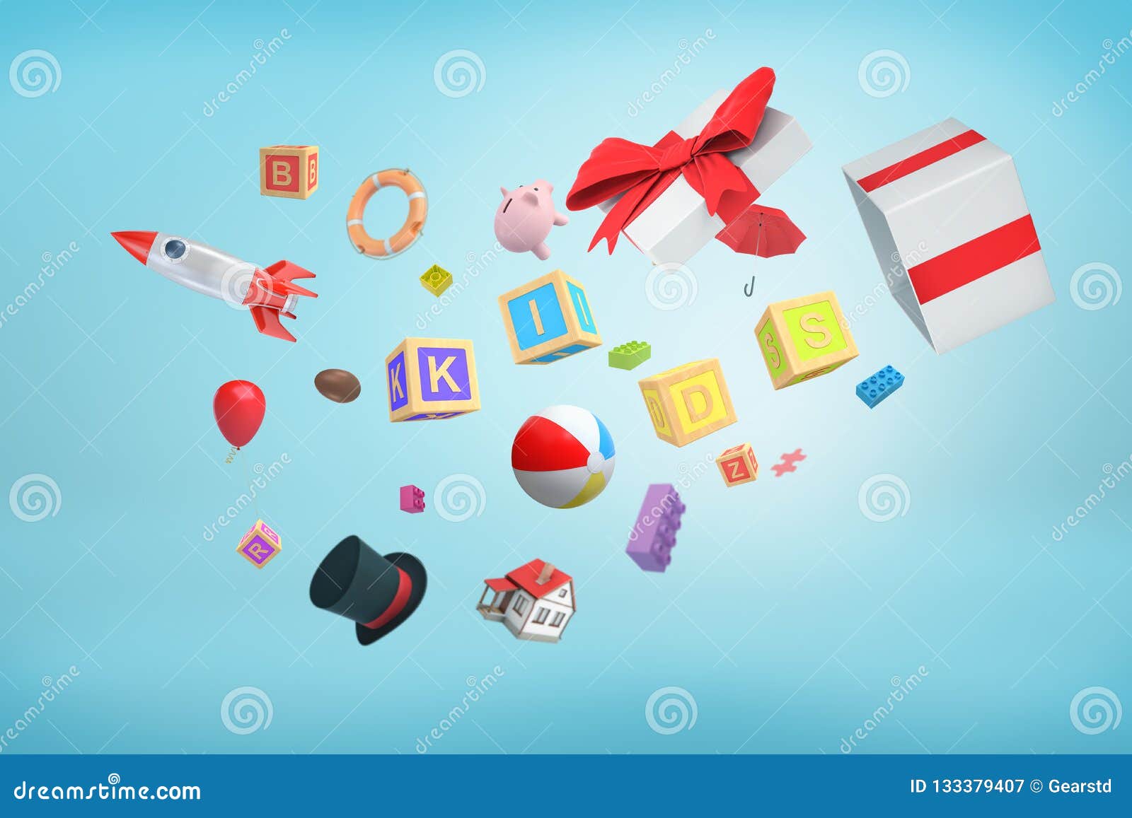 3d Rendering of a Bunch of Miscellaneous Objects that Have Just Been ...