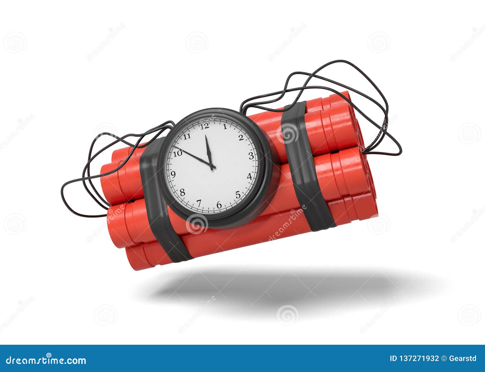 3d Rendering Of A Bundle Of Dynamite Sticks With A Clock Attached To ...