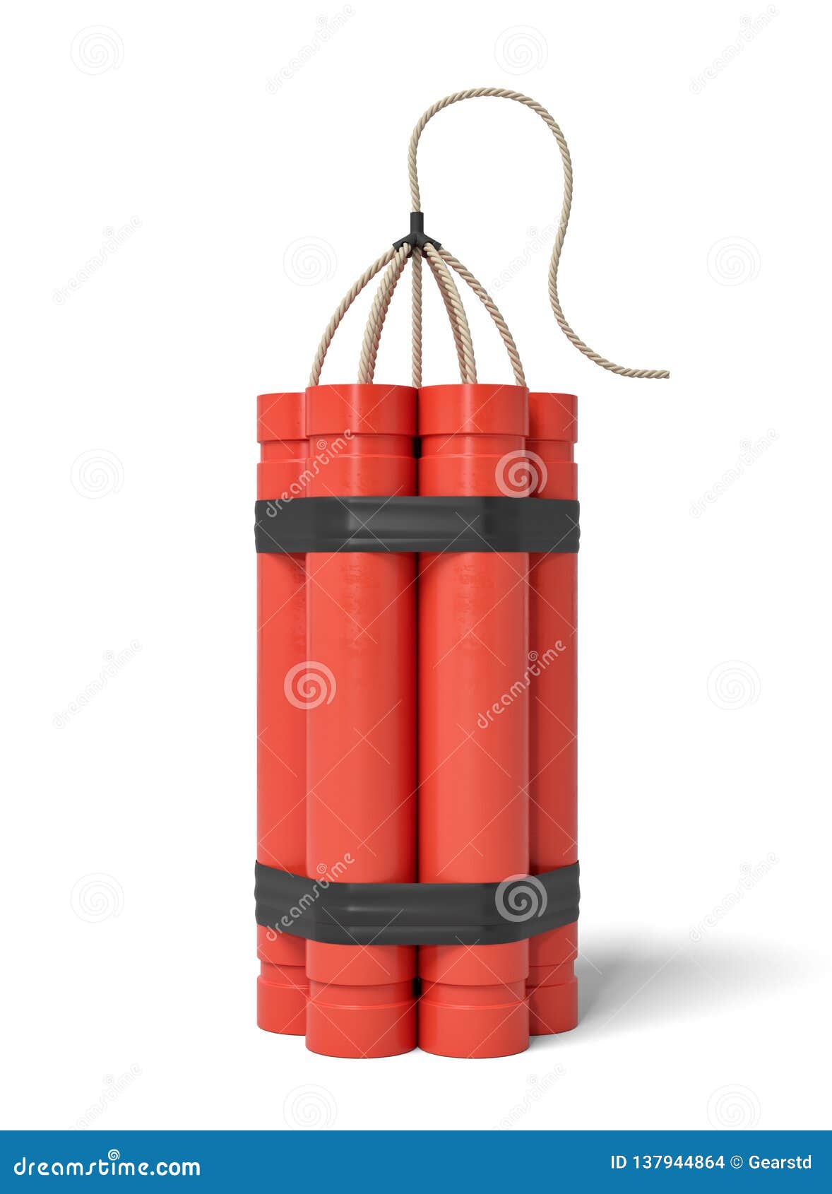 3d Rendering Of A Dynamite Stick On A White Background. Stock Image ...
