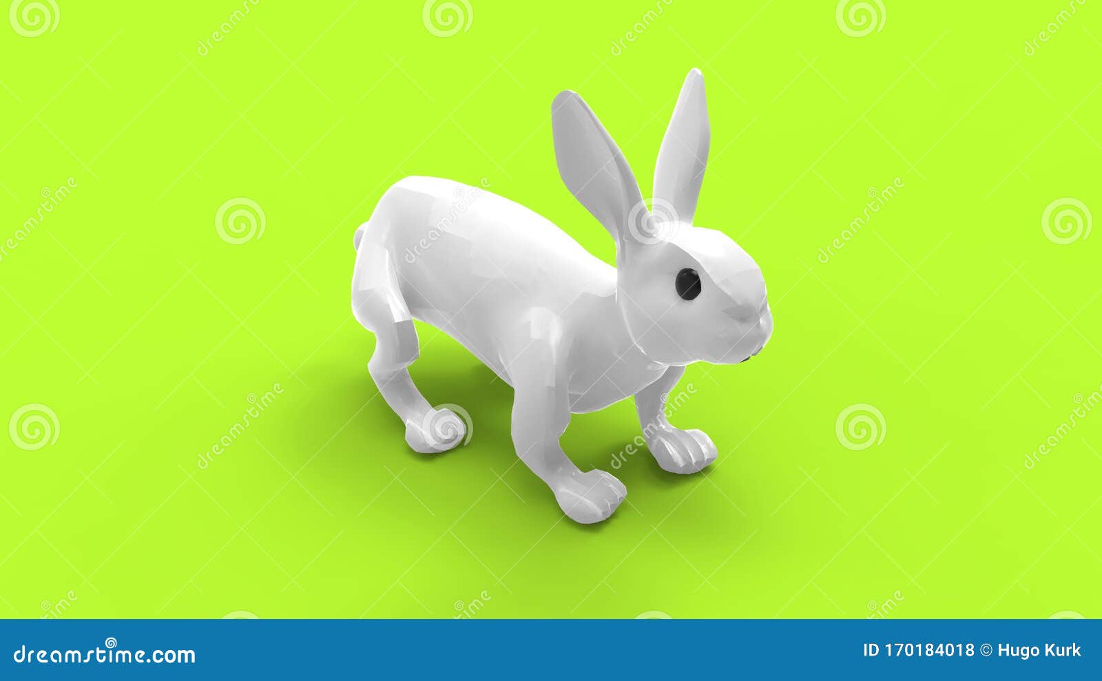 3D Rendering of a Bunny Rabbit Isolated in Empty Space Background Stock ...