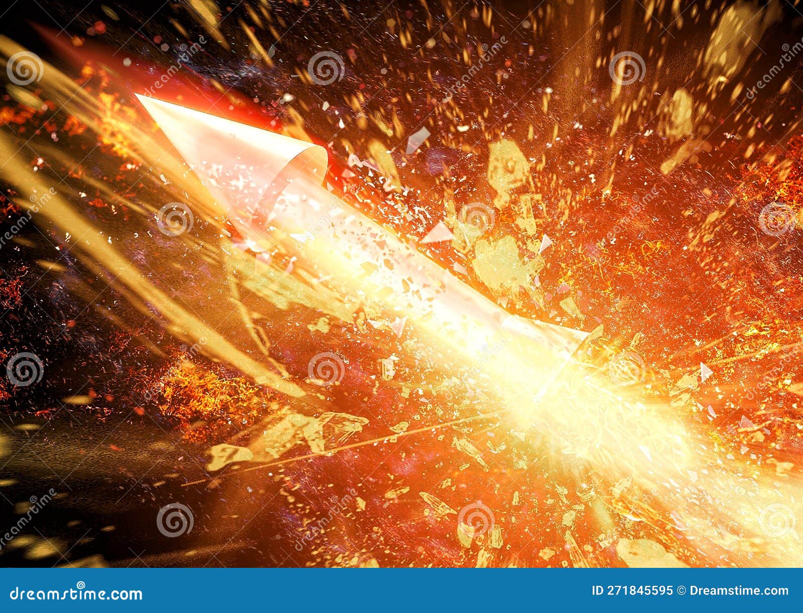 3d Rendering Burning Flame Rocket Missile Fired Stock Illustration ...