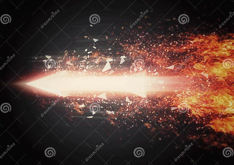 3d Rendering Burning Flame Rocket Missile Fired Stock Illustration ...