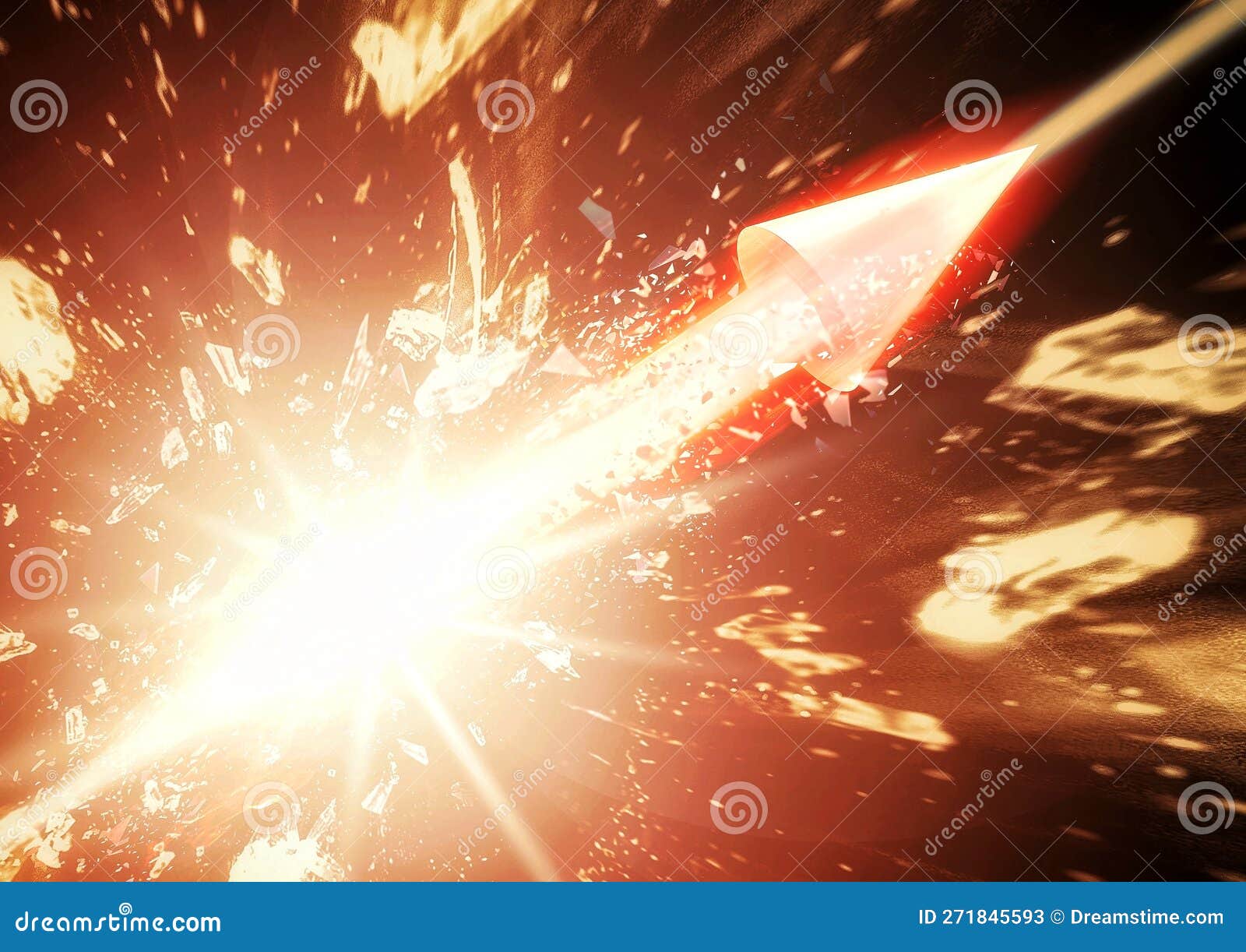 3d Rendering Burning Flame Rocket Missile Fired Stock Illustration ...