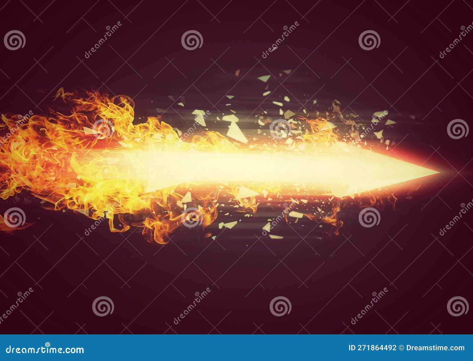 3d Rendering Burning Flame Rocket Missile Fired Stock Illustration ...
