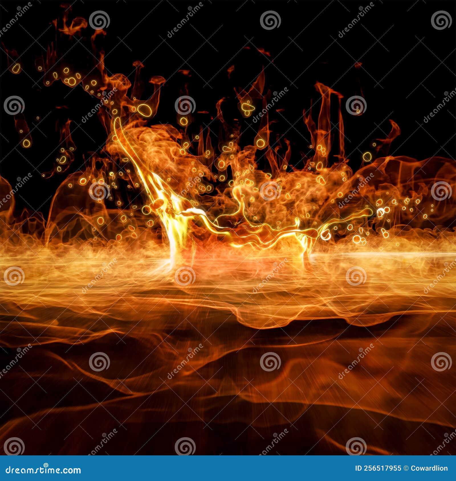 3D Rendering of Burning Liquid Fuel Splah on Fire and Flame Stock ...