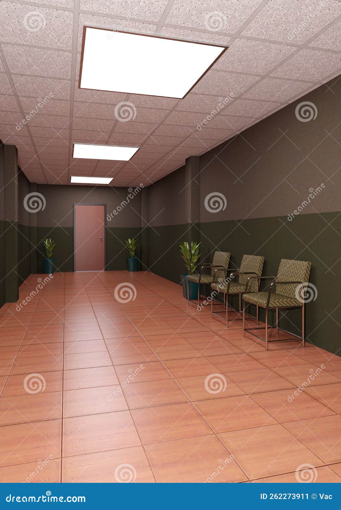3D Rendering Business Hallway Stock Illustration - Illustration of ...