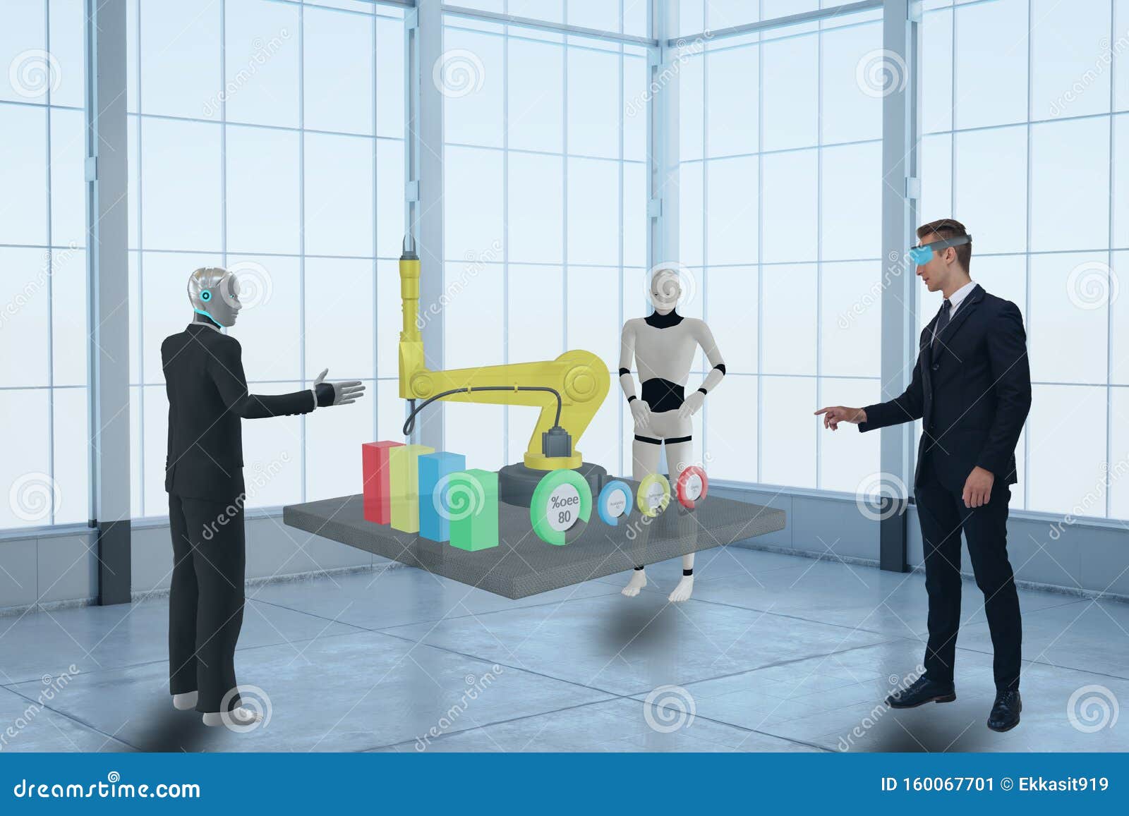 3d Rendering Business Man Using Virtual Mixed Augmented Reality and ...