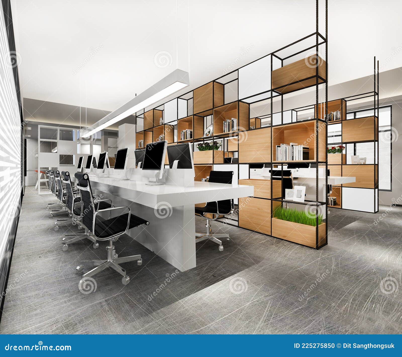 3d Rendering Business Meeting and Working Room on Office Building Stock ...
