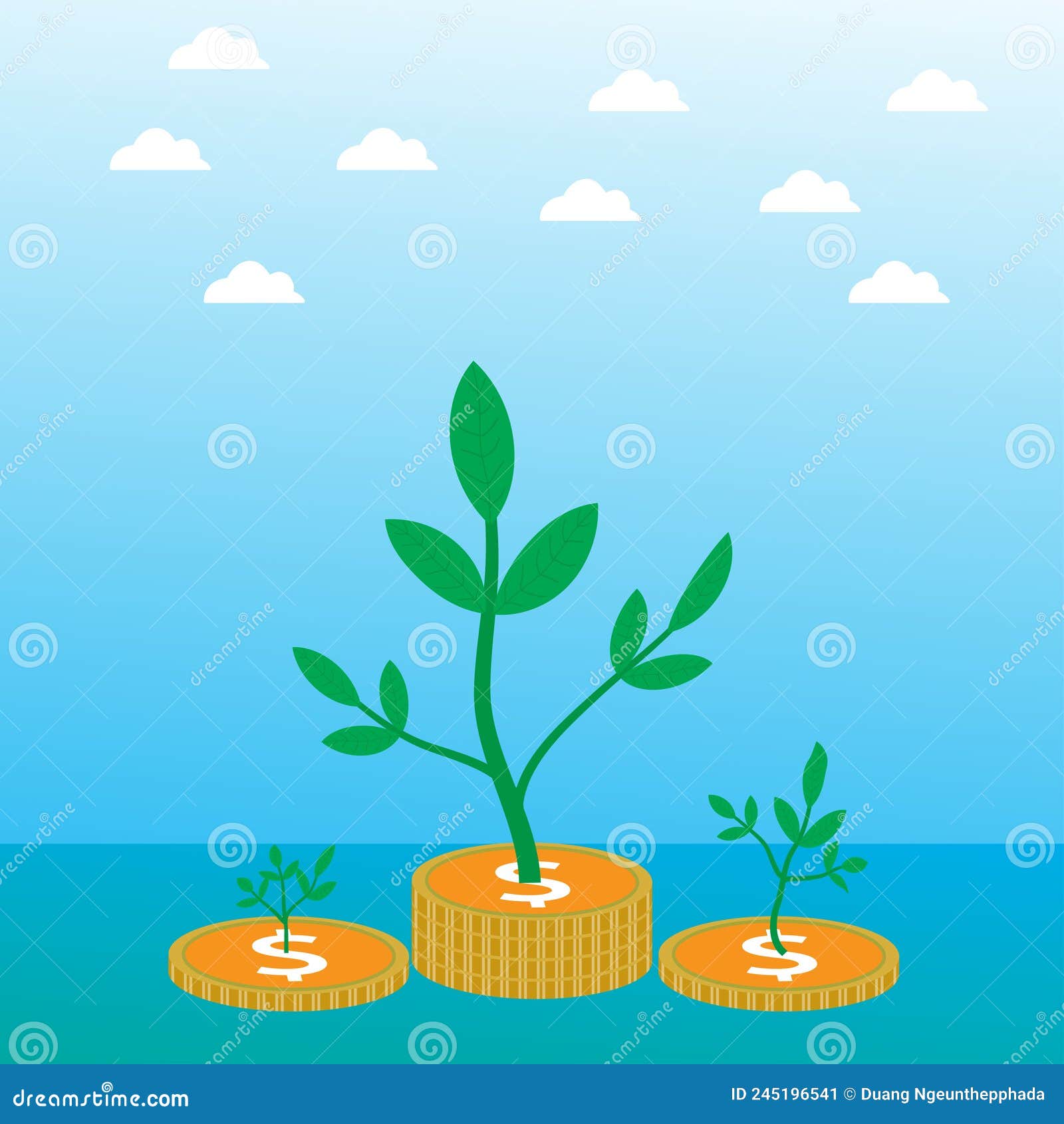 3D Rendering Business Saving Tree Money Concept 3D Illustration Stock ...