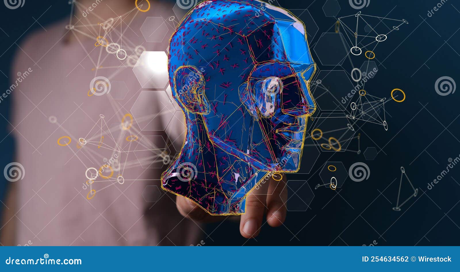 3D Rendering of a Businessman S Hand Tapping on a Digital Artificial ... 3D Rendering of a Businessman S Hand Tapping on a Digital Artificial ...
