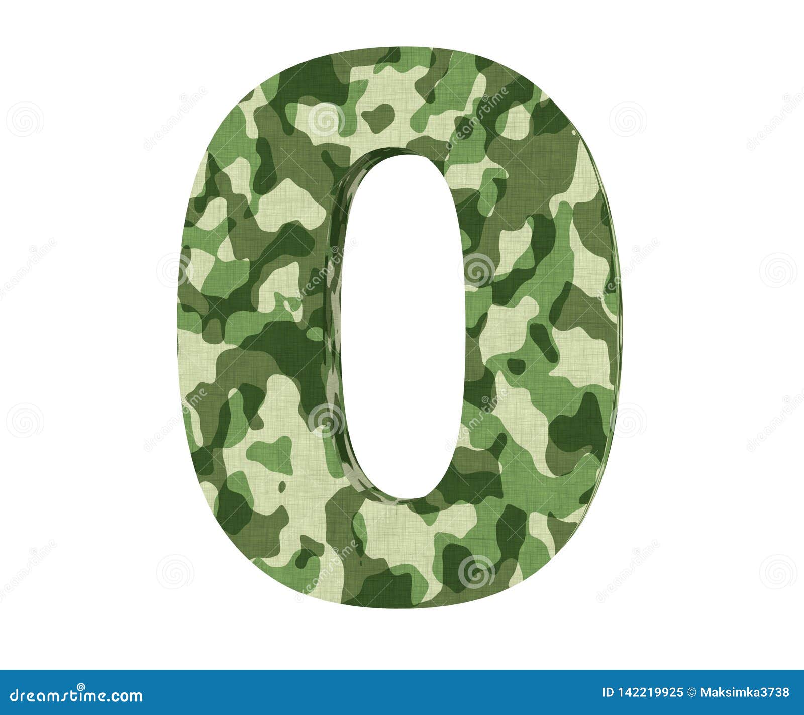 3D Rendering Camouflage Number 0 Zero. 3D Render Illustration Stock ...