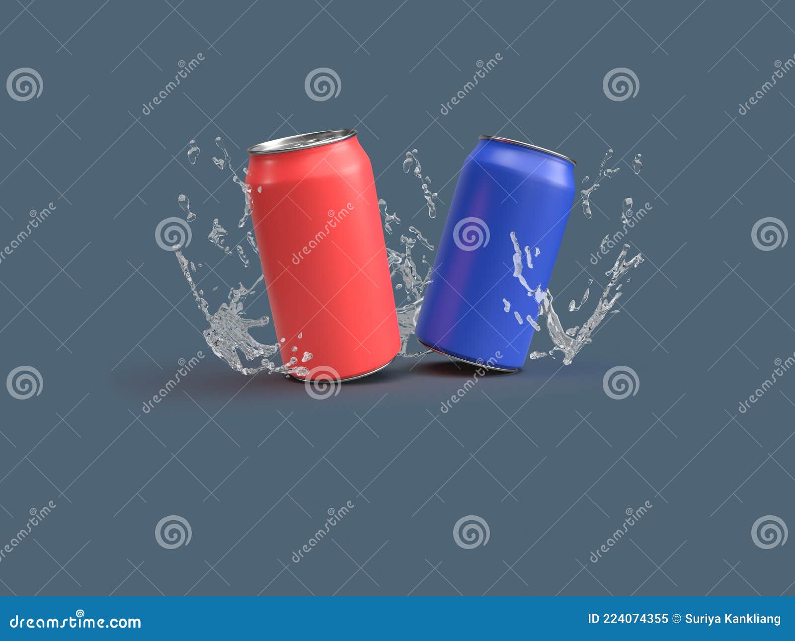 3d Rendering Of Can And Water Splash Royalty-Free Stock Photography ...