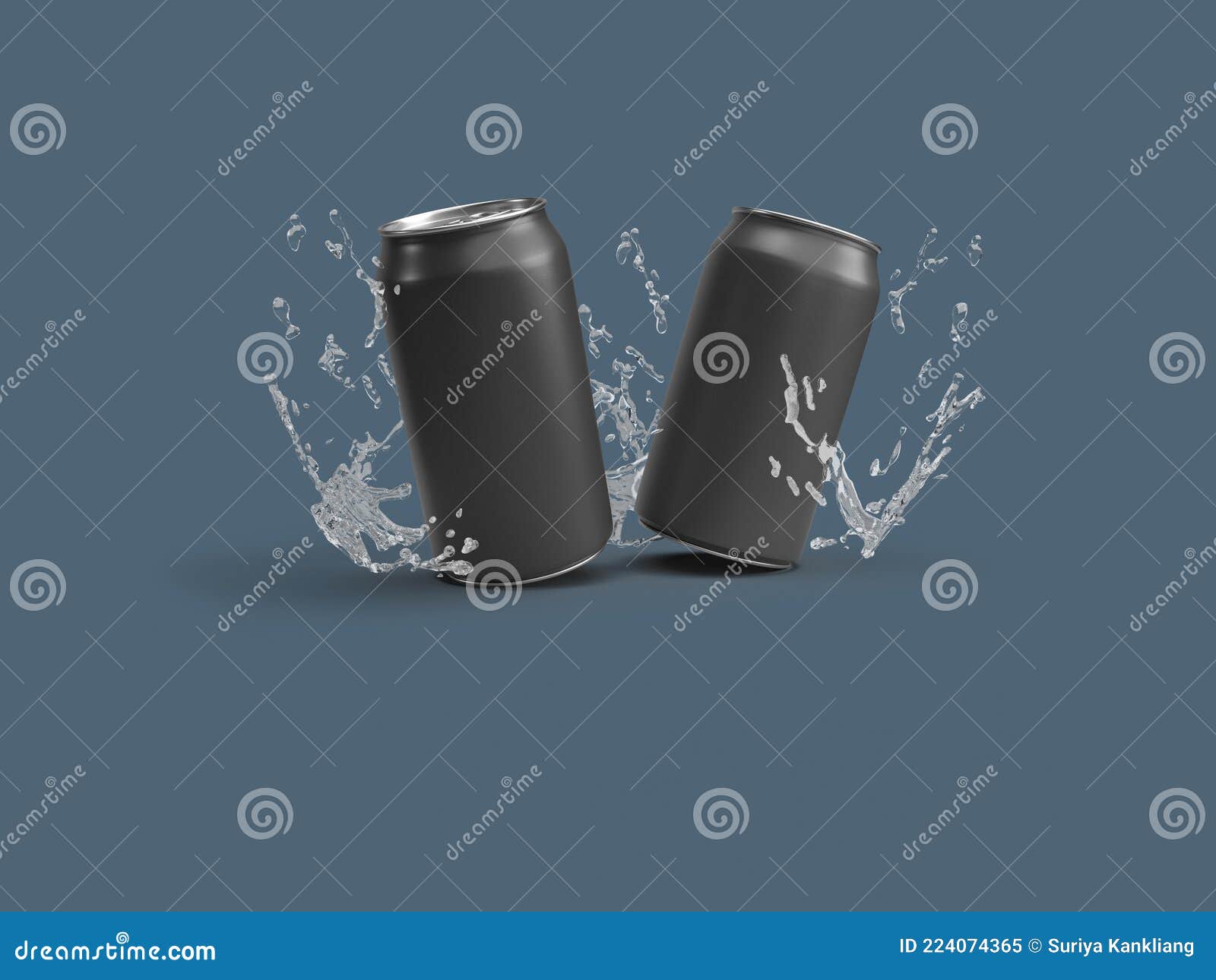 3d Rendering of Can and Water Splash Stock Illustration - Illustration ...