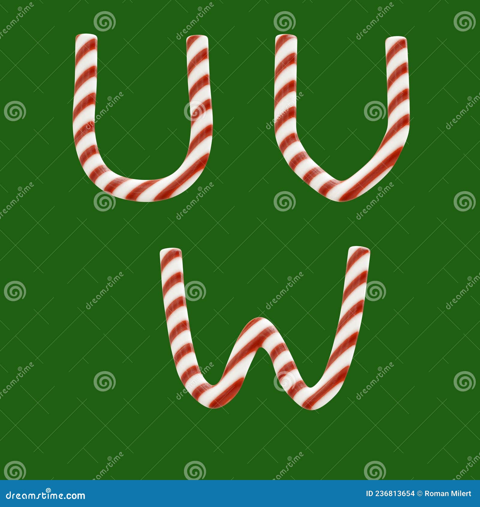 Candy Cane Alphabet Letters U W Stock Illustration Illustration Of Stripe Confection 236813654