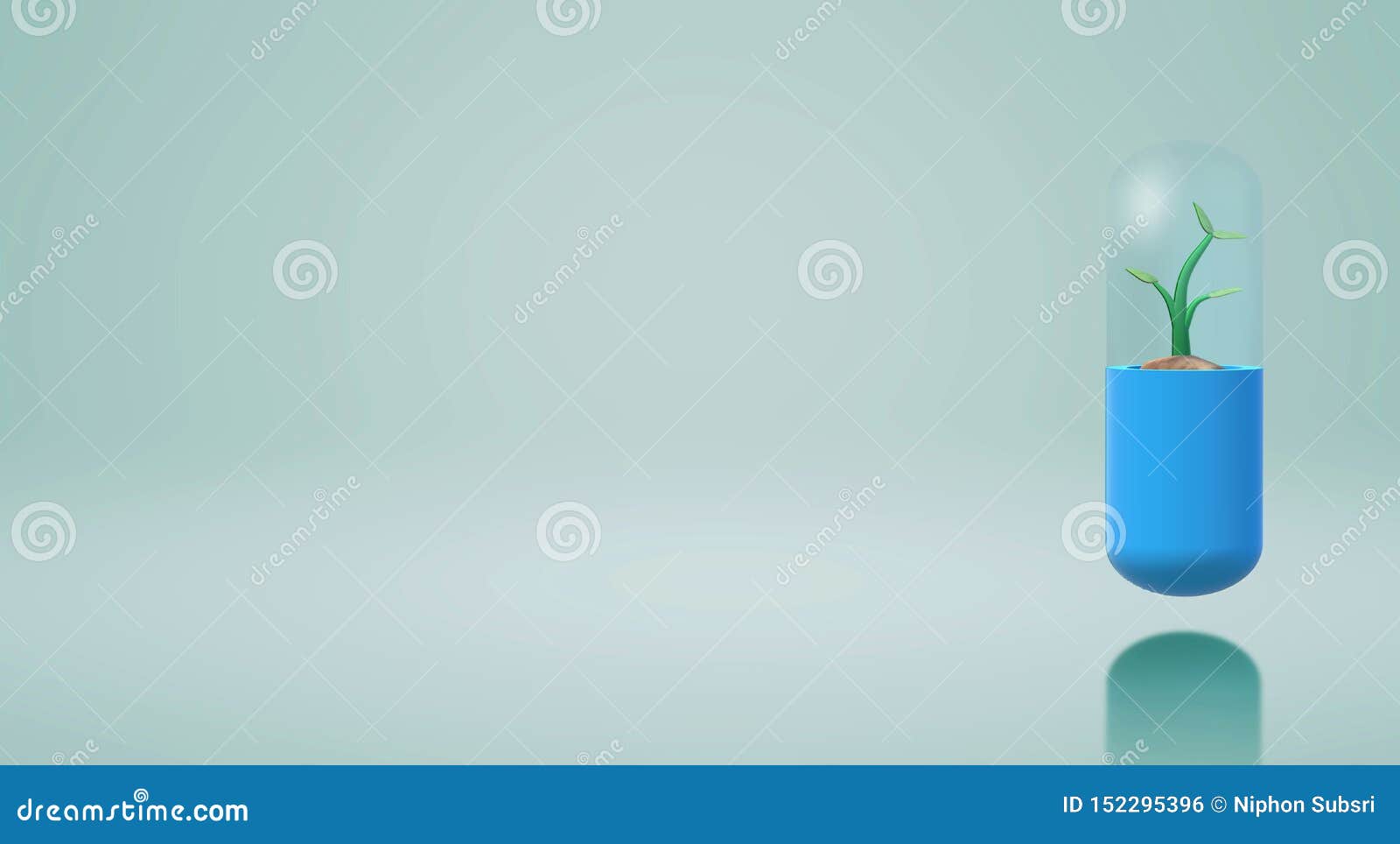 3d Rendering Capsule Tree Sapling for Medicine Content Stock ...