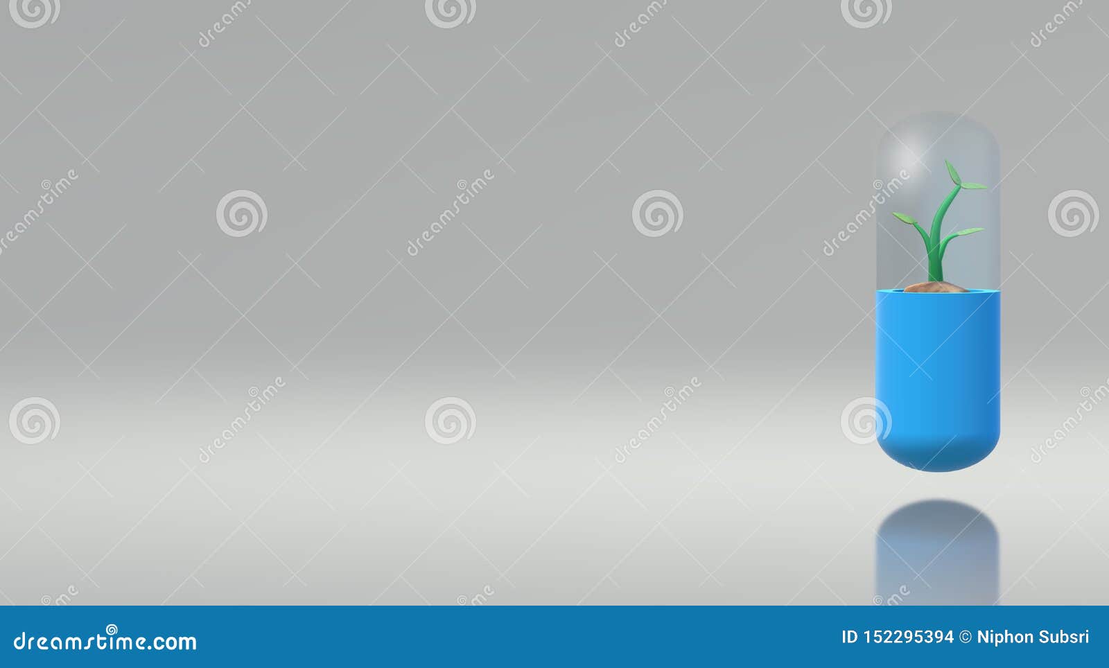 3d Rendering Capsule Tree Sapling for Medicine Content Stock ...