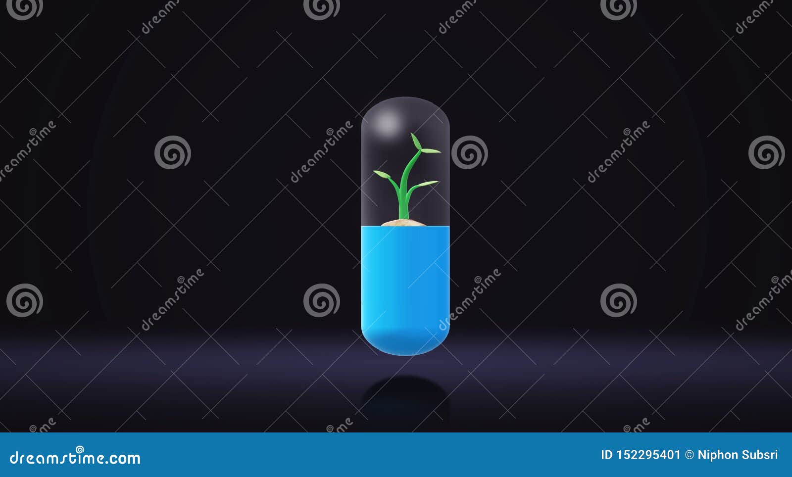 3d Rendering Capsule Tree Sapling for Medicine Content Stock ...