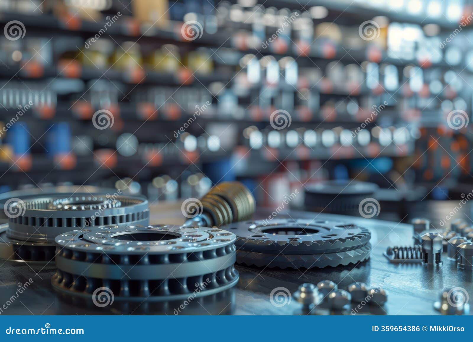 3d Rendering of Car Components Brake Disk, Oil Filter, and Belt Pulleys ...