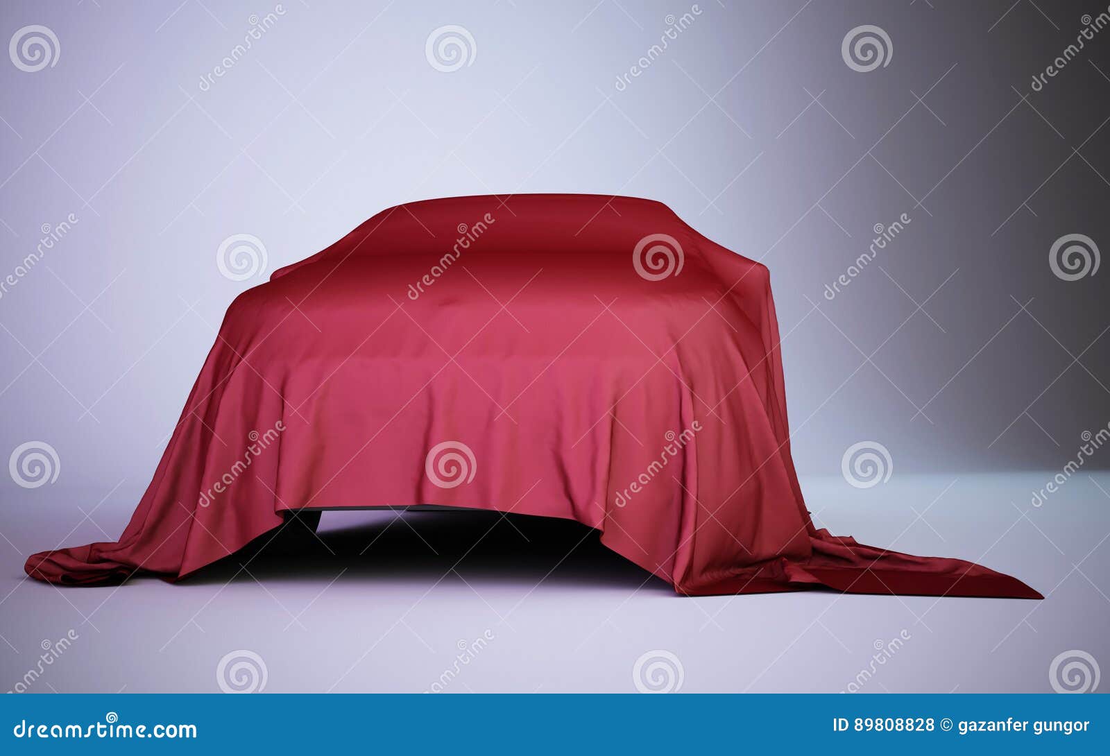 3d Rendering Car Covered with Red Velvet Stock Illustration ...