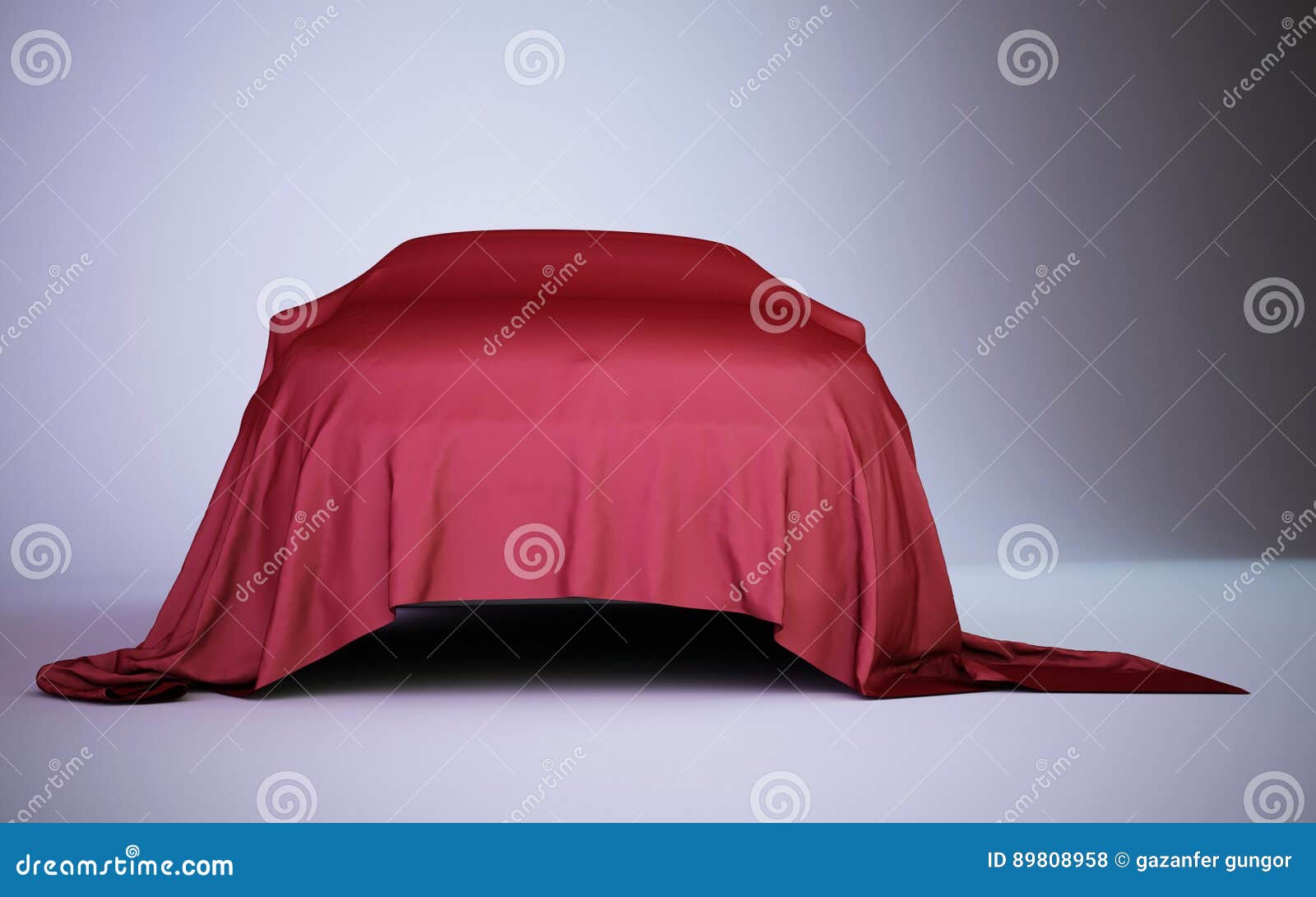3d Rendering Car Covered with Red Velvet Stock Illustration ...