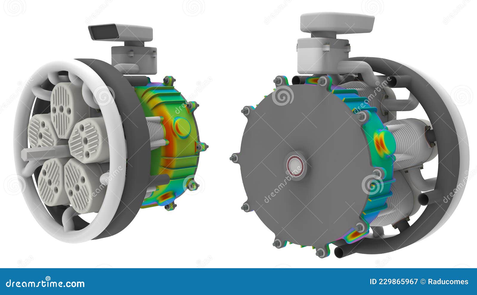 3D Rendering - Car Engine with Turbo Charger Finite Element Analysis ... 3D Rendering - Car Engine with Turbo Charger Finite Element Analysis ...