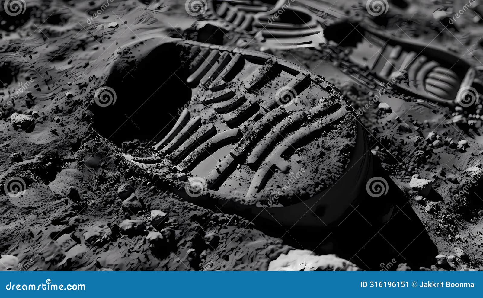 3d Rendering of Car Tire Tracks in Black and White Color, Generative AI ...