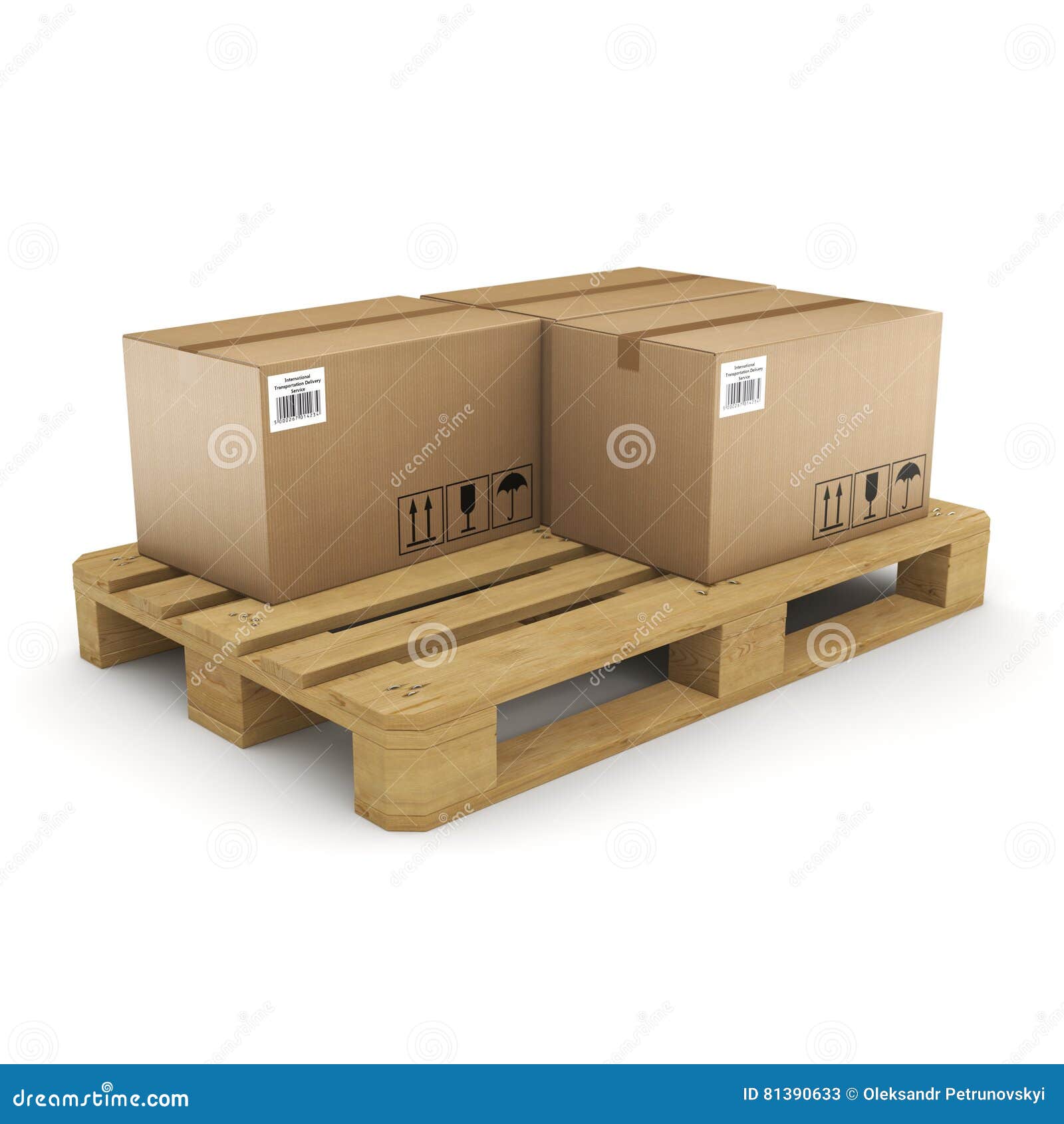 3D rendering cardboard box stock illustration. Illustration of parcel ...