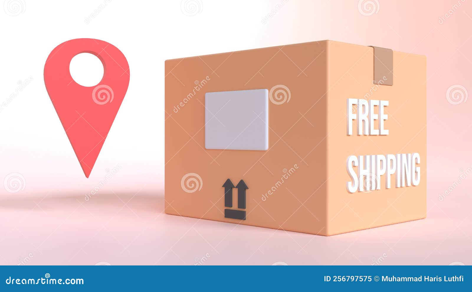 3D Rendering Cardboard Box or Delivery Package. 3D Illustration ...