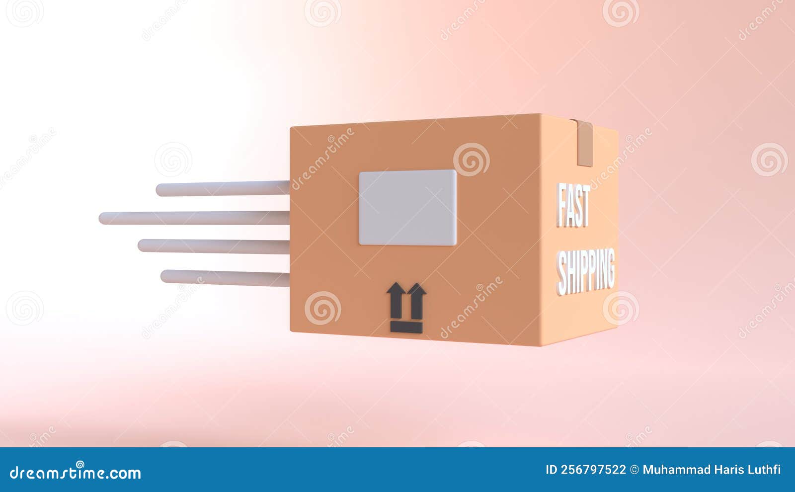 3D Rendering Cardboard Box or Delivery Package. 3D Illustration ...