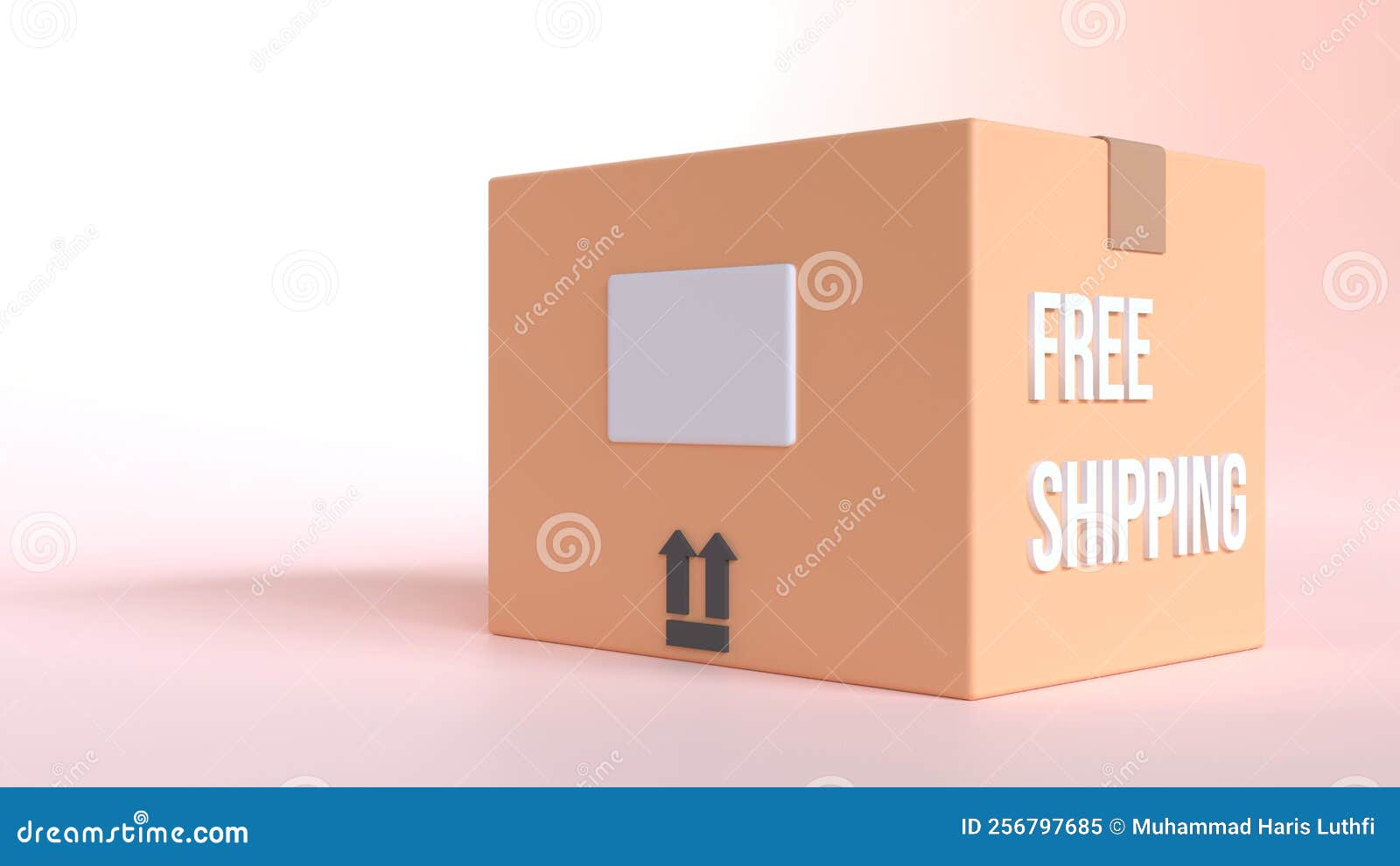 3D Rendering Cardboard Box or Delivery Package. 3D Illustration ...