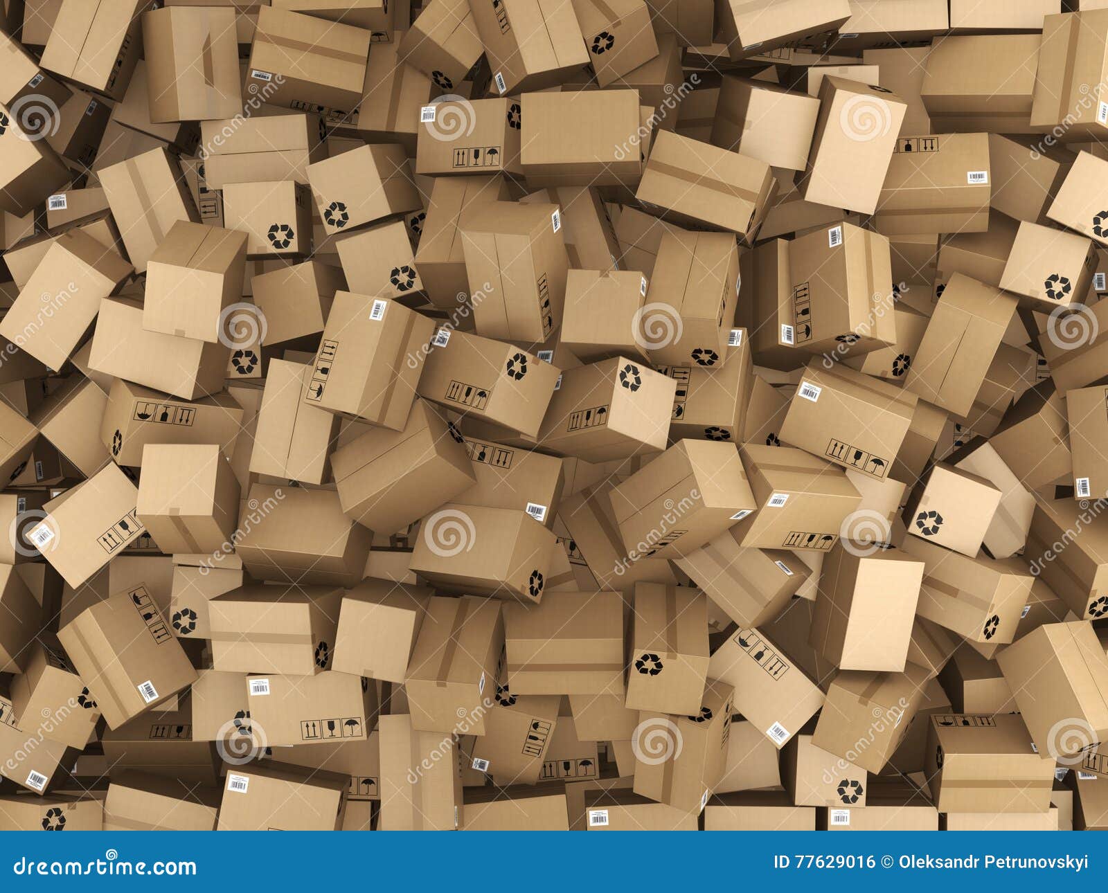 3D rendering cardboard box stock illustration. Illustration of ...