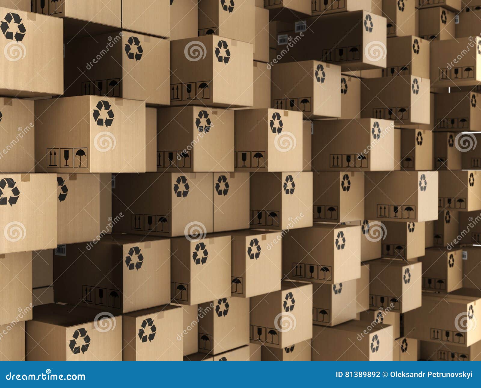 3D rendering cardboard box stock illustration. Illustration of ...