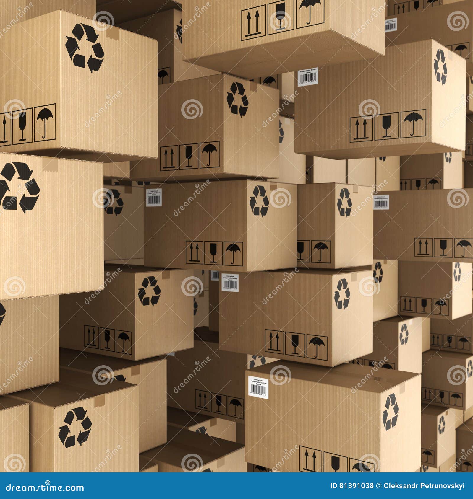 3D rendering cardboard box stock illustration. Illustration of ...