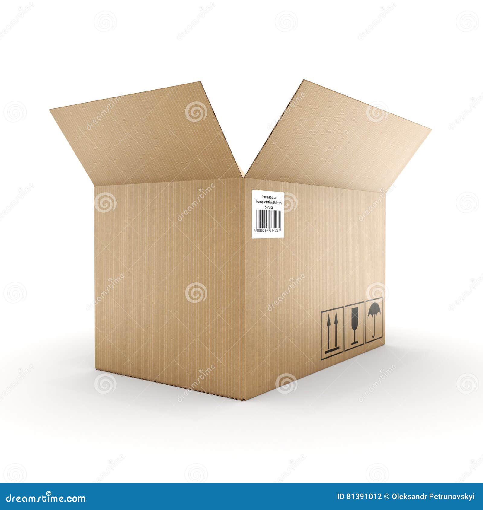 3d Rendering Of Cardboard Box Lying Sidelong Full Of Red Boxing Gloves ...