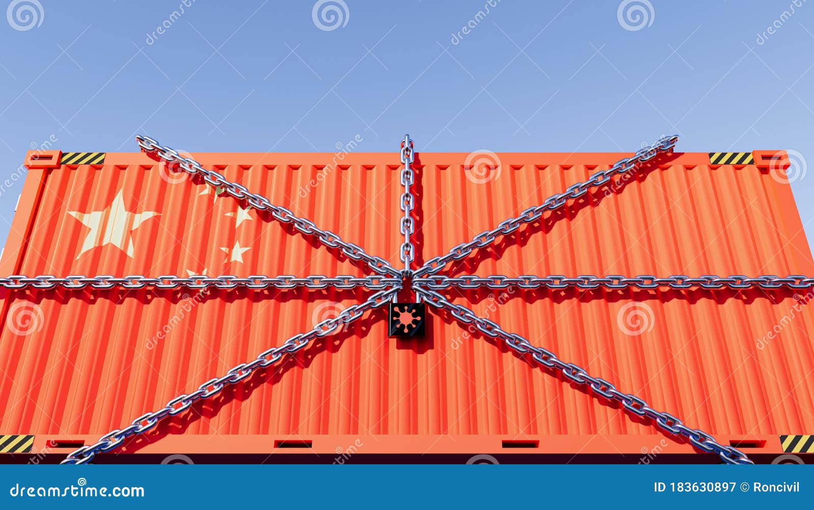 Cargo Container and Lockdown Concept Stock Illustration - Illustration ...