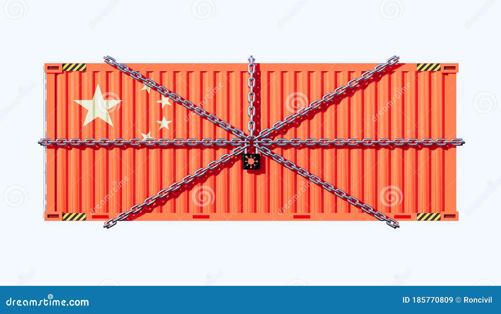 3d Cargo Container Lockdown Stock Illustration - Illustration of ...