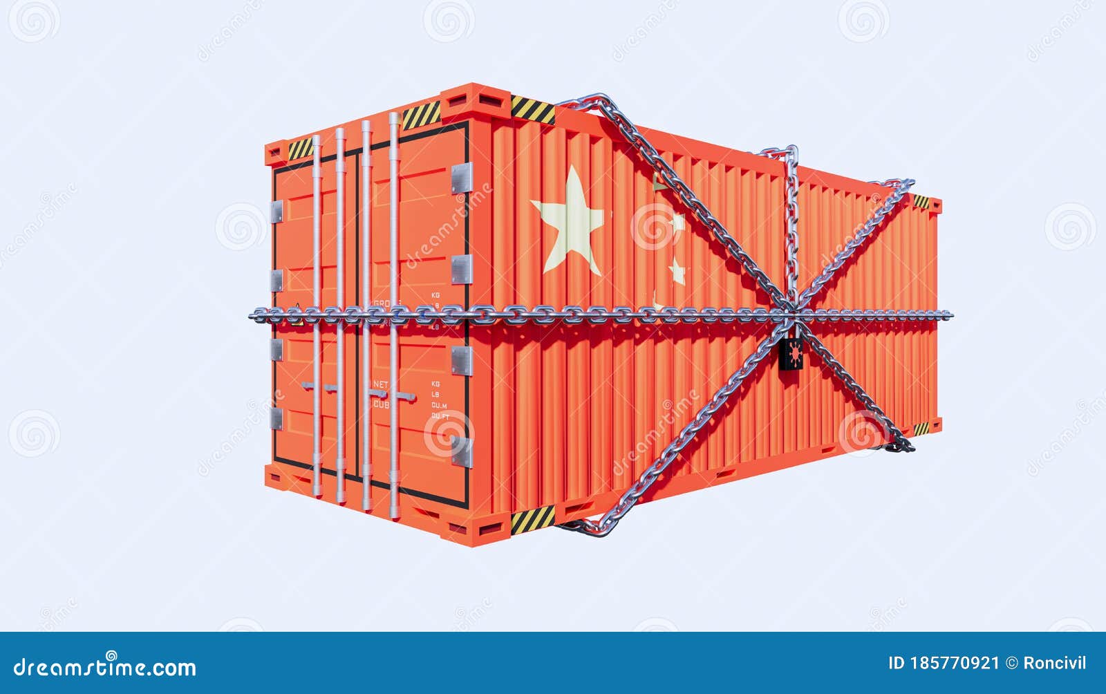 3d Cargo Container Lockdown Stock Illustration - Illustration of ...