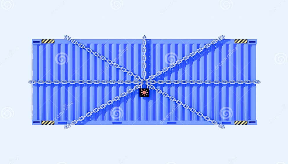 3d Cargo Container Lockdown Stock Illustration - Illustration of chart ...