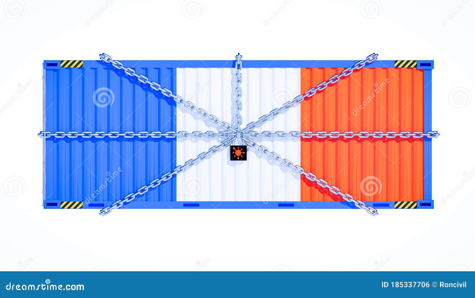 3d Cargo Container Lockdown Stock Illustration - Illustration of ...