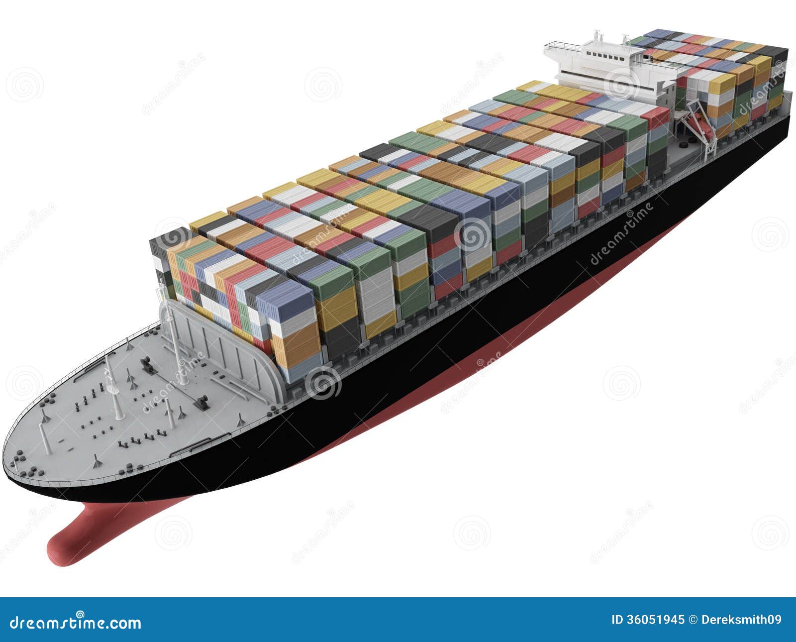 3d Rendering of a Cargo Ship Stock Illustration - Illustration of ...