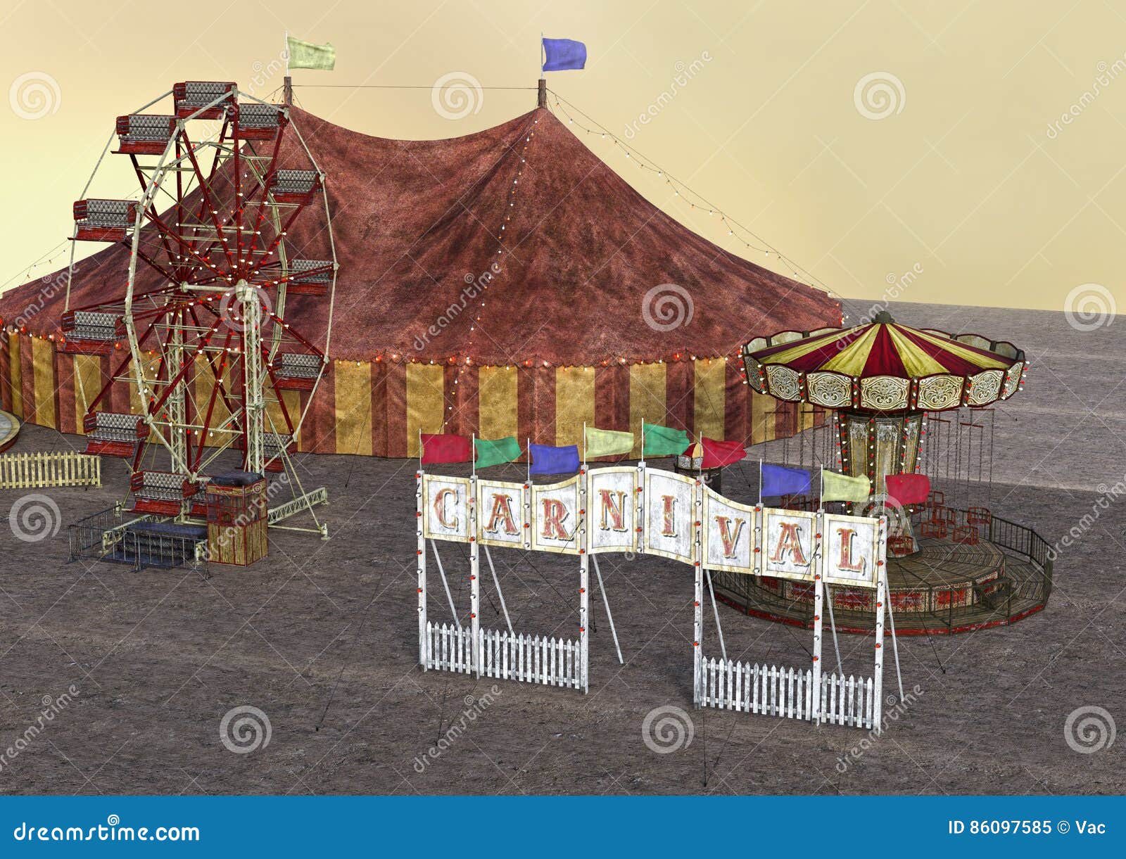 3D Rendering Carnival stock illustration. Illustration of vintage ...