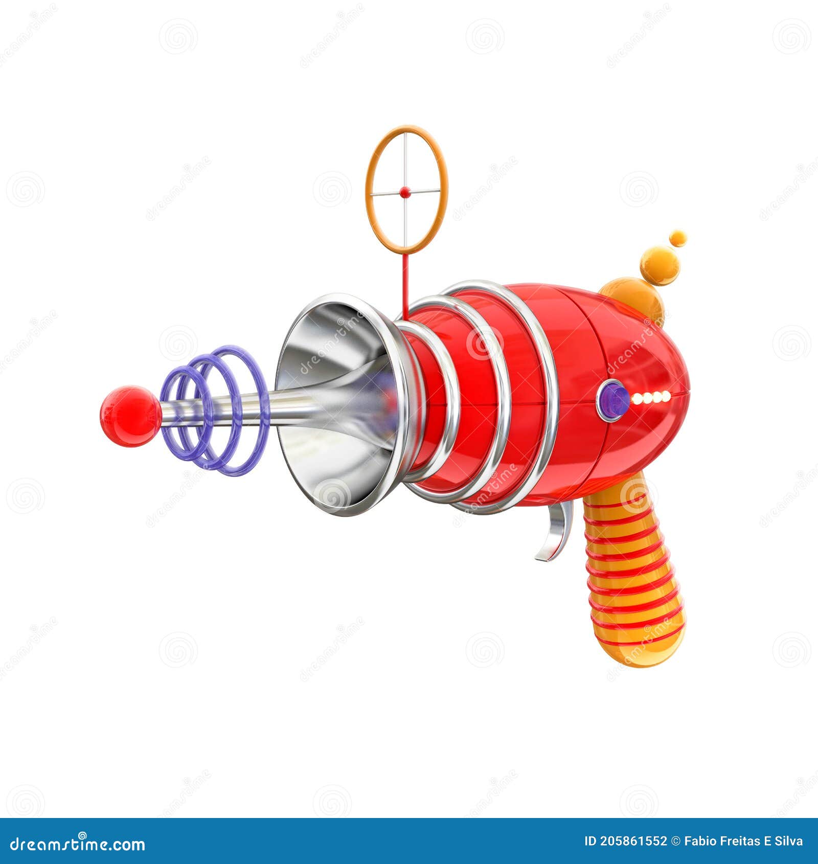 3d Rendering of Cartoon Alien Gun Stock Illustration - Illustration of ...
