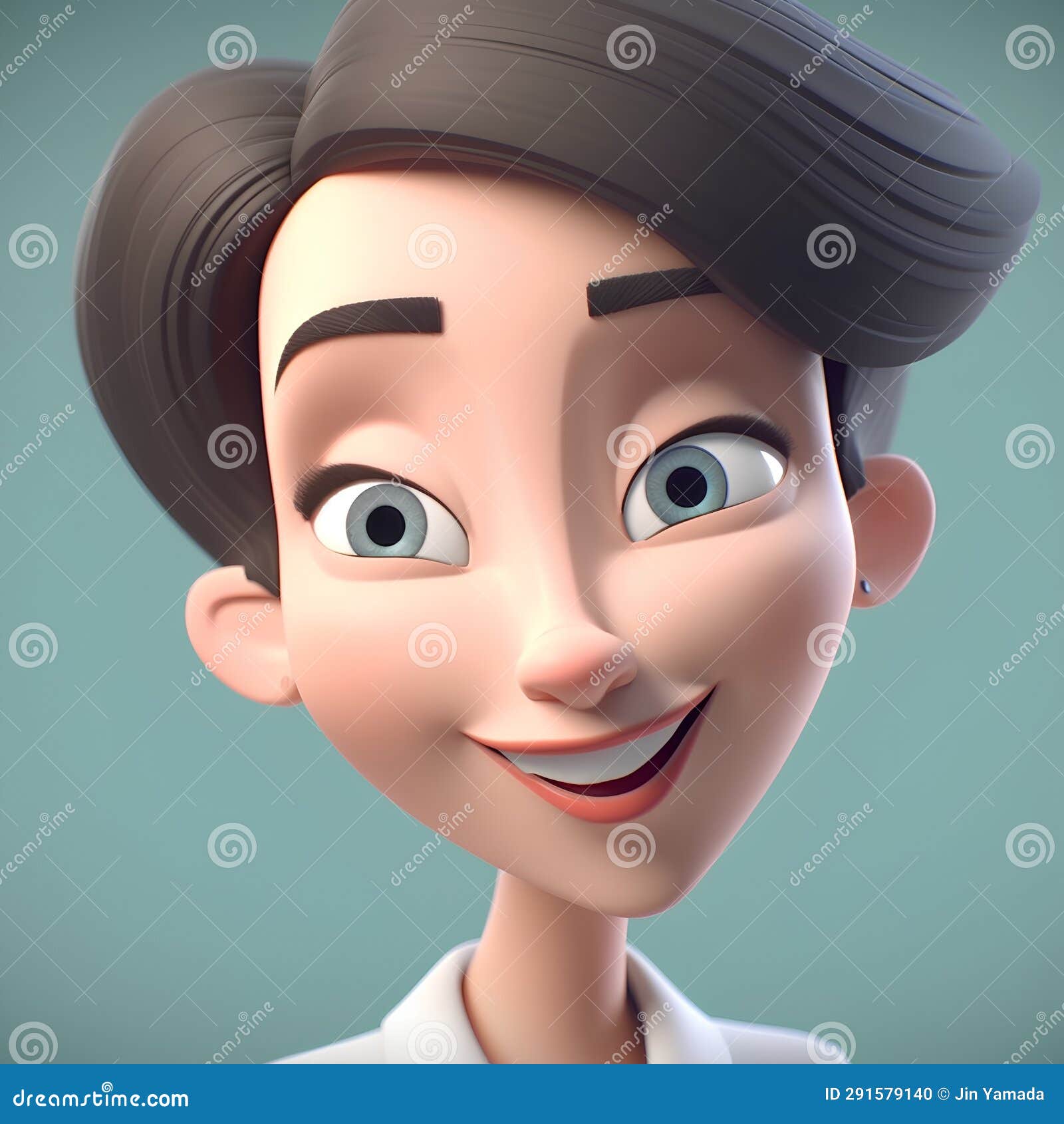 3D Rendering of a Cartoon Character with a Smile on His Face Stock ...