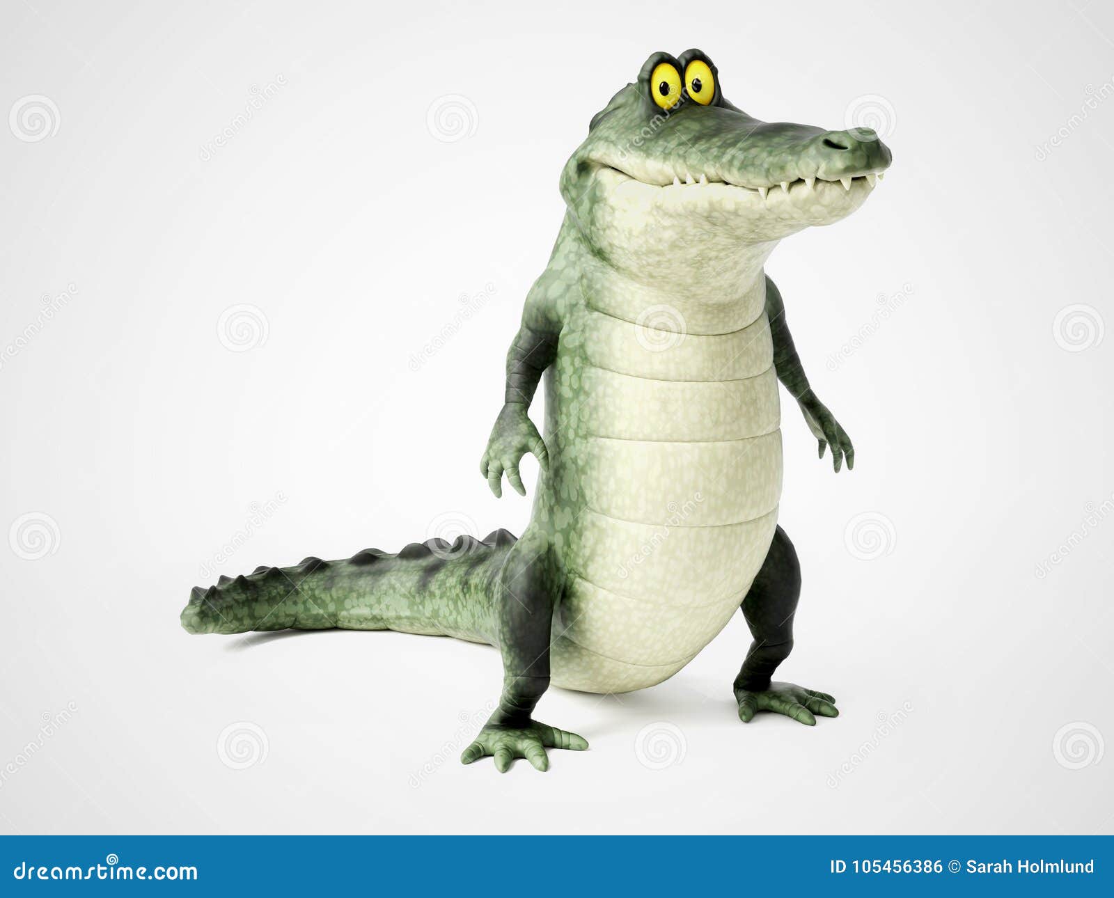 3D Rendering of a Cartoon Crocodile Standing. Stock Illustration ... 3D Rendering of a Cartoon Crocodile Standing. Stock Illustration ...