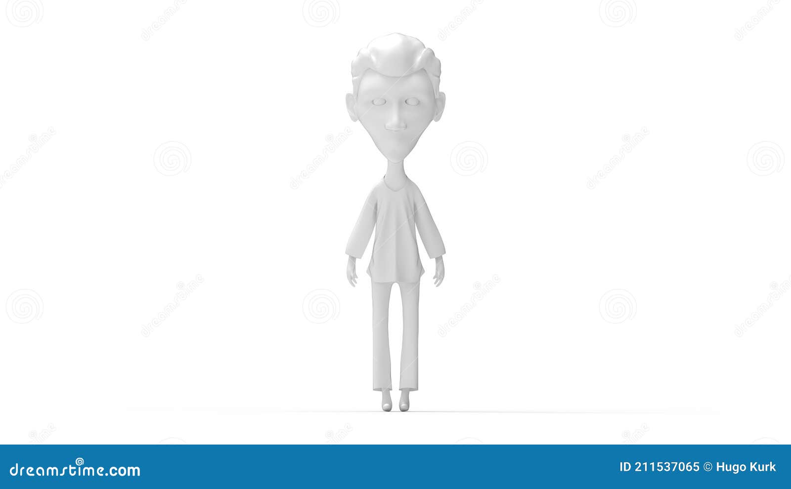 3D Rendering of a Cartoon Figure Man Isolated on White Background Stock ...